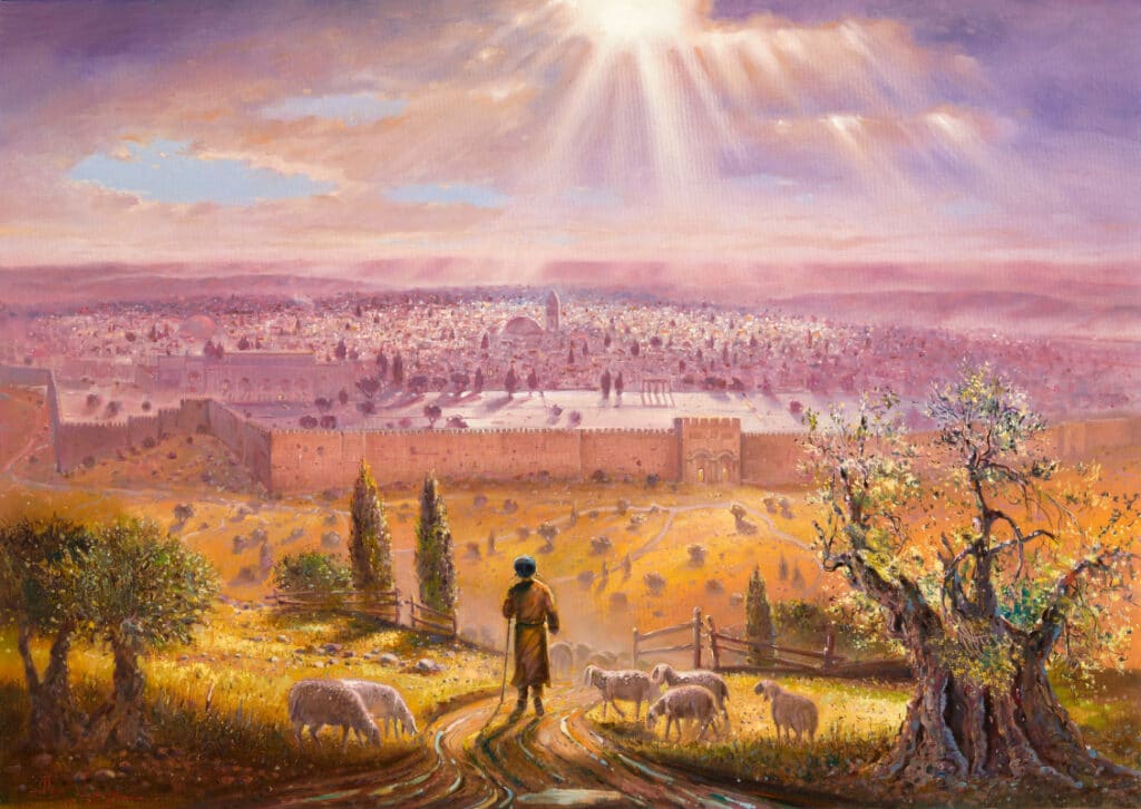 Jerusalem Painting: Coming home by Alex Levin