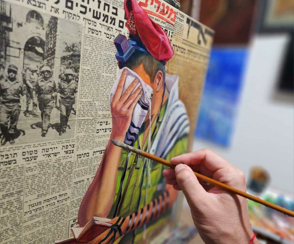 Modern Israeli Painting on newspapers