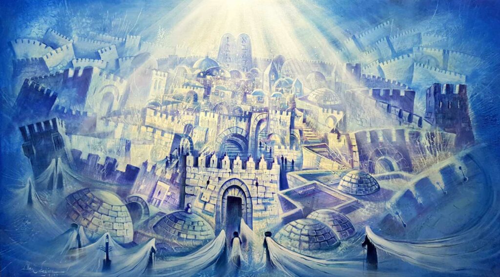 Abstract Jerusalem Painting: Jerusalem of Gold - Alex Levin
