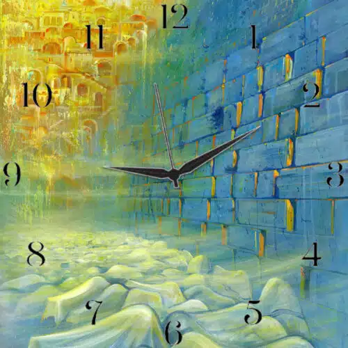 Jerusalem Wall Clock: Elegant Judaica Art for Home by Alex Levin