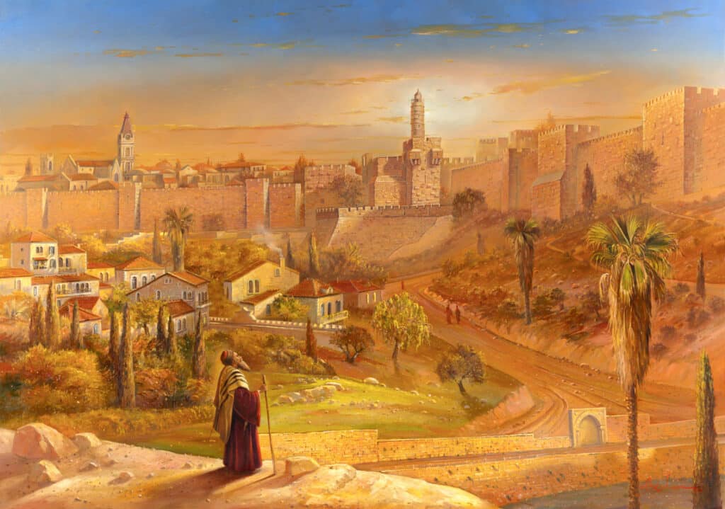 Jerusalem Painting: Jerusalem, The Light of the World - Alex Levin