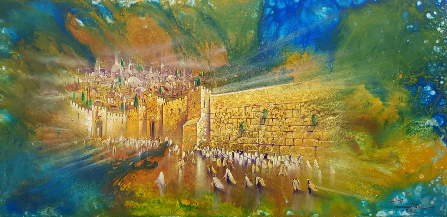 Jerusalem Painting: Friday night by the Kotel in Jerusalem - Alex Levin
