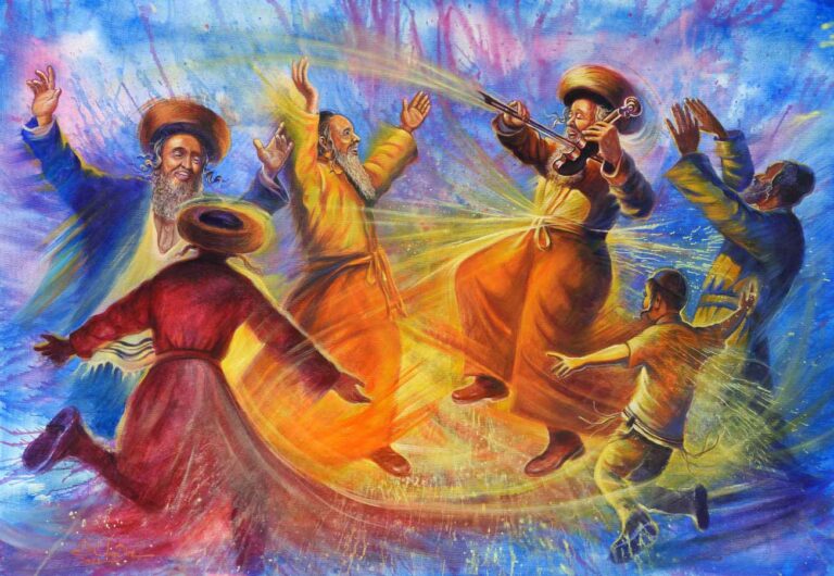 Abstract Jewish Painting: Energy of the Hasidic dance by Alex Levin