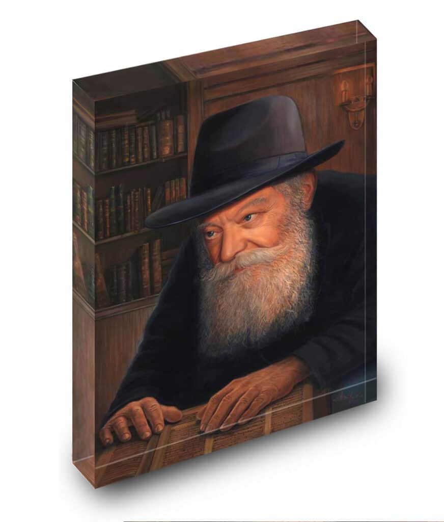 Acrylic Block Sculpture - The Lubavitcher Rebbe by Alex Levin