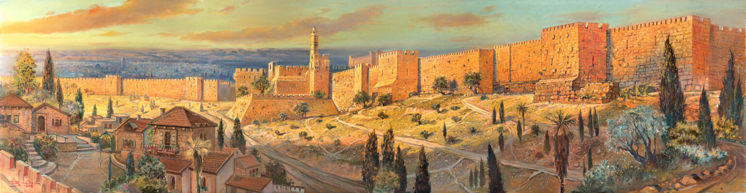 Jerusalem Painting: The Walls of Jerusalem by Alex Levin