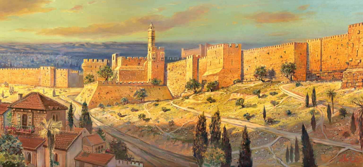 Jerusalem Painting: The walls of Jerusalem by Alex Levin