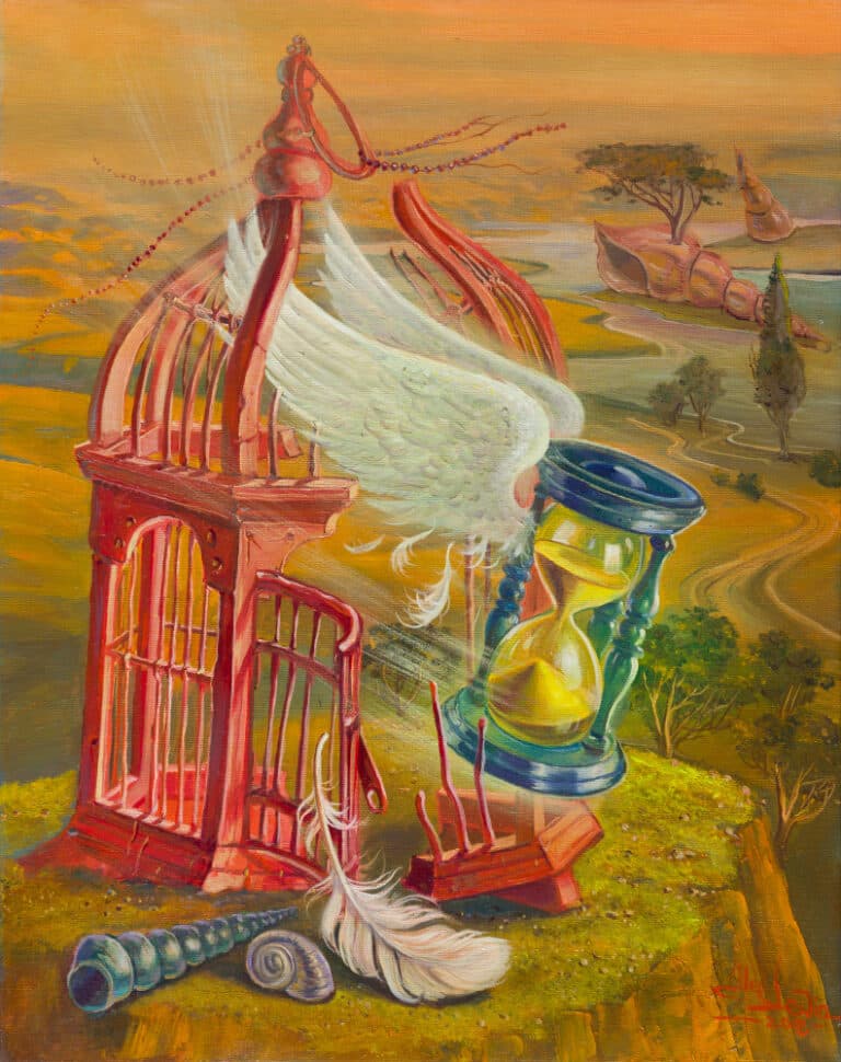 Surrealism Painting: Runaway Time - Alex Levin