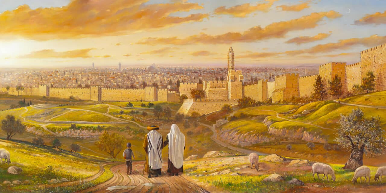 Jerusalem Painting: Old Jerusalem behind the olive tree - Alex Levin