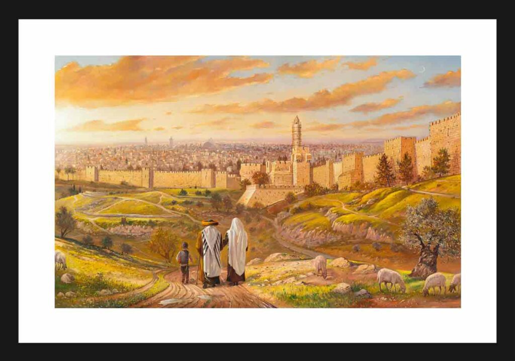 The beauty of Jerusalem, Fine Art on paper 22"x30" by Alex Levin