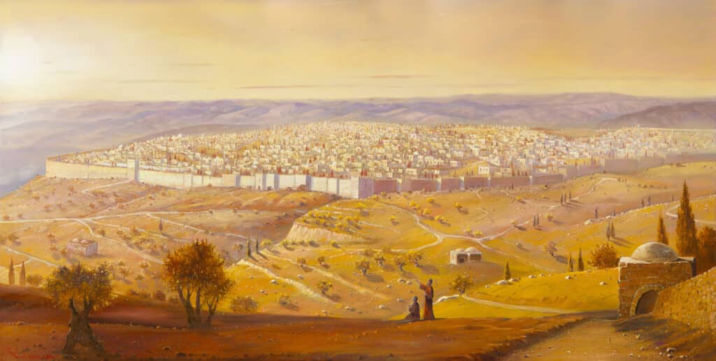 Jerusalem Painting: Old streets of Jerusalem - Alex Levin