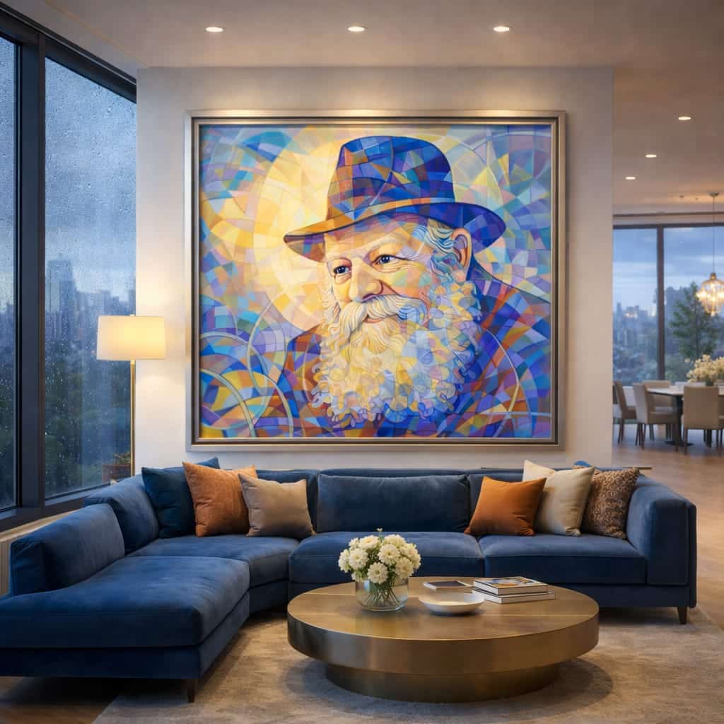 Modern Portrait of Lubavitcher Rebbe by Alex Levin